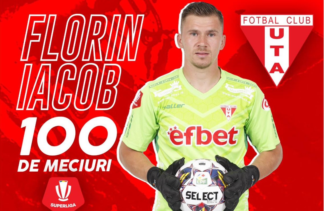 Iacob a ajuns la 100 de meciuri jucate pentru UTA, portarul de 29 de ...